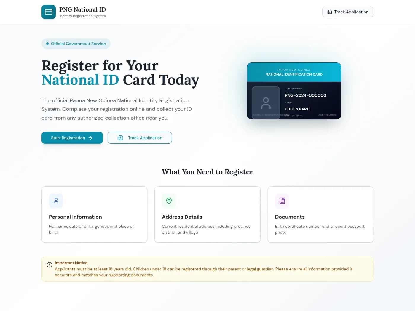 PNG ID Registration App
