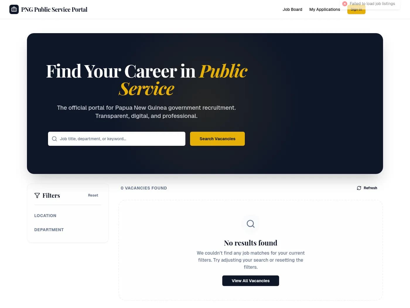 PNG Public Service Portal