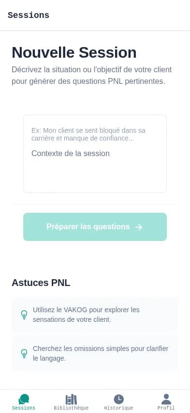PNL Coaching Prep App