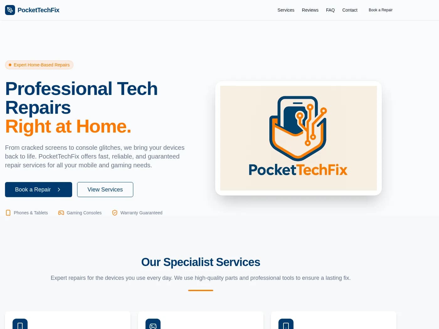 PocketTechFix Web Portal