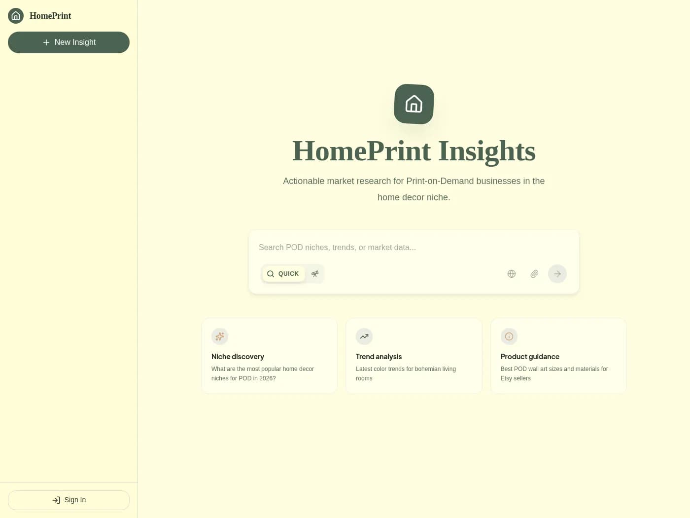 Print-on-Demand Home Insights
