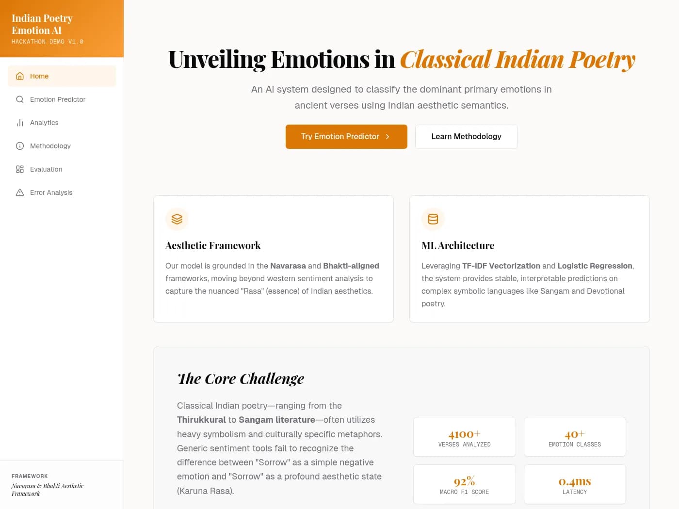 Indian Poetry Emotion AI