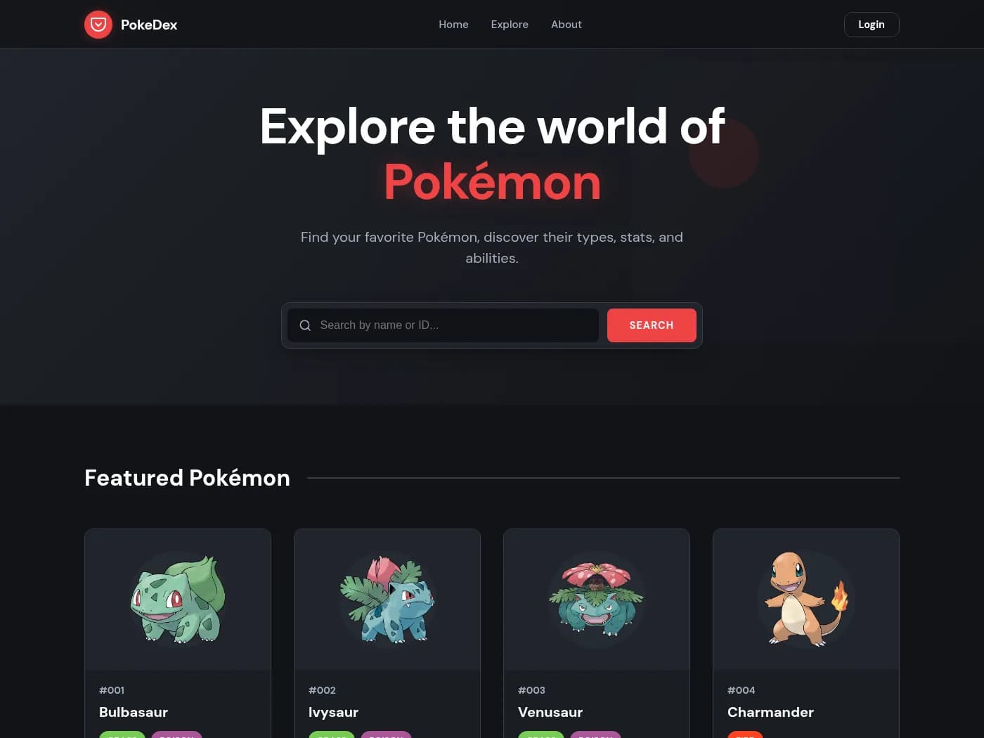 PokeDex Web Explorer