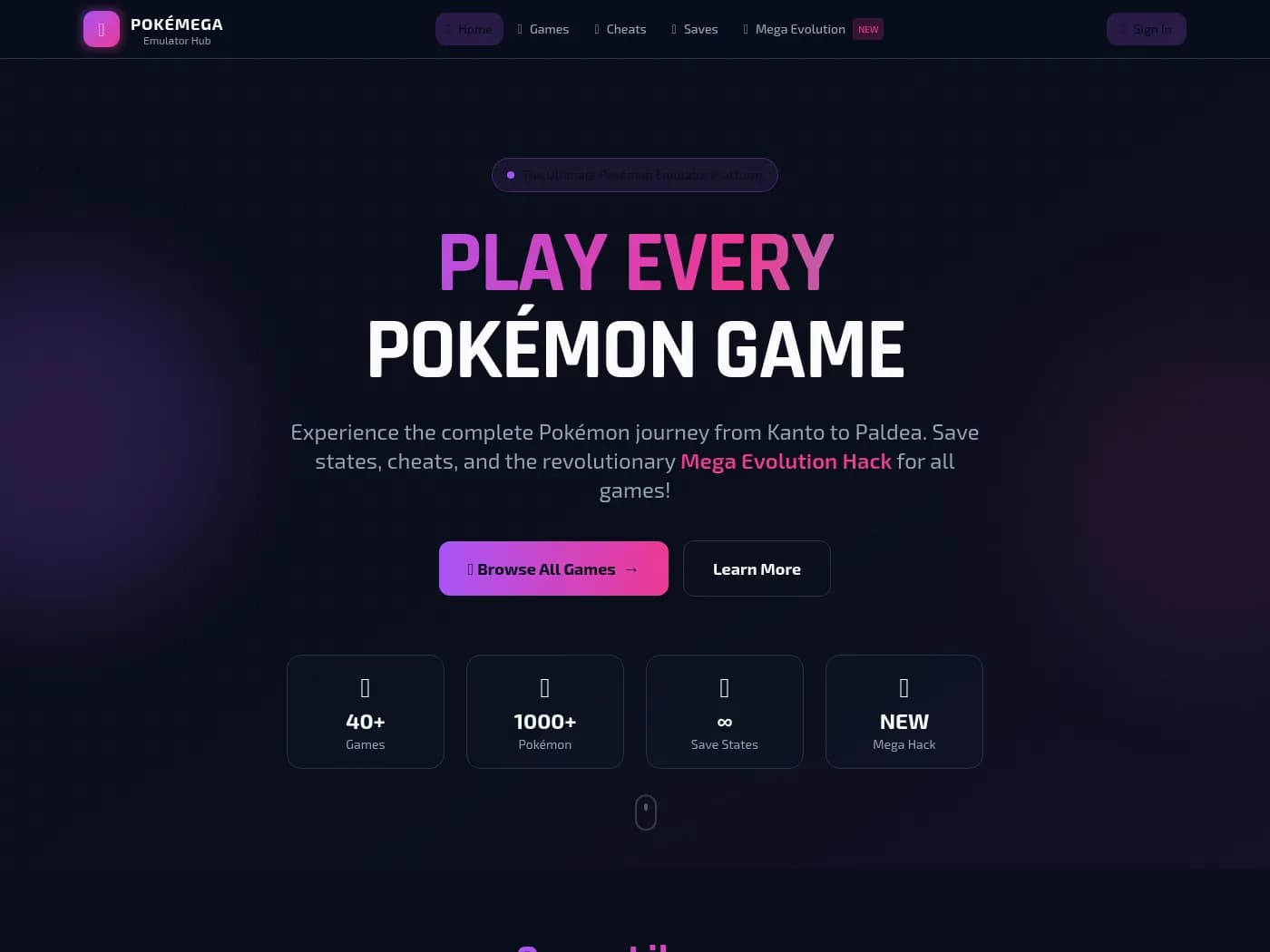 PokéMega Emulator Hub