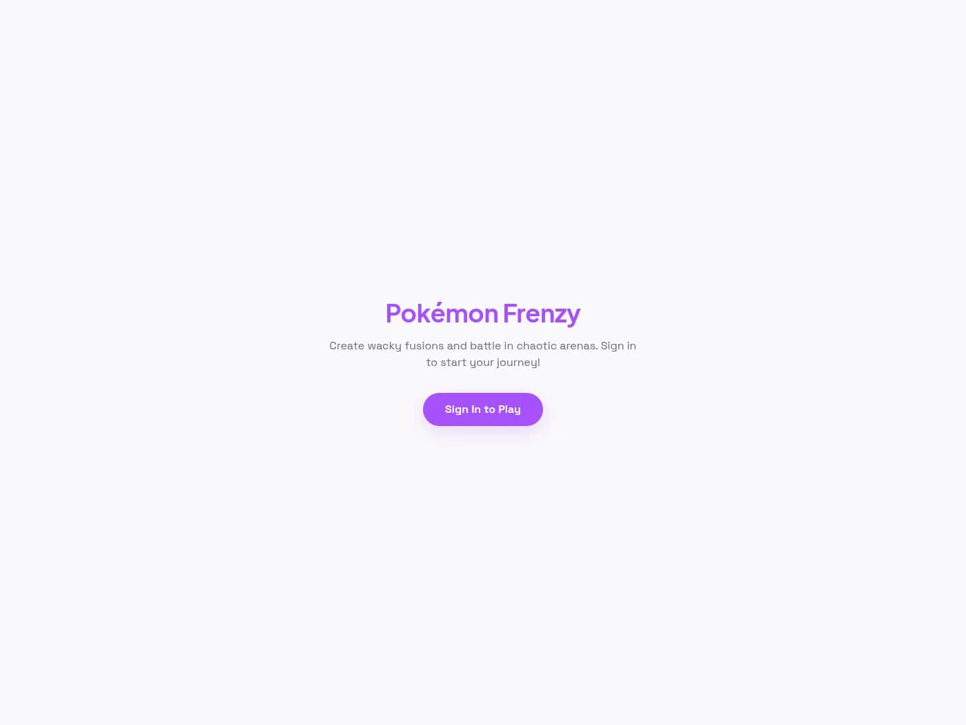 Pokémon Frenzy Game