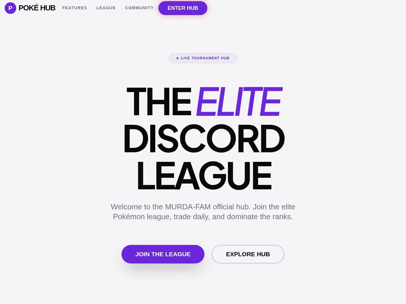 Pokémon Server League Hub