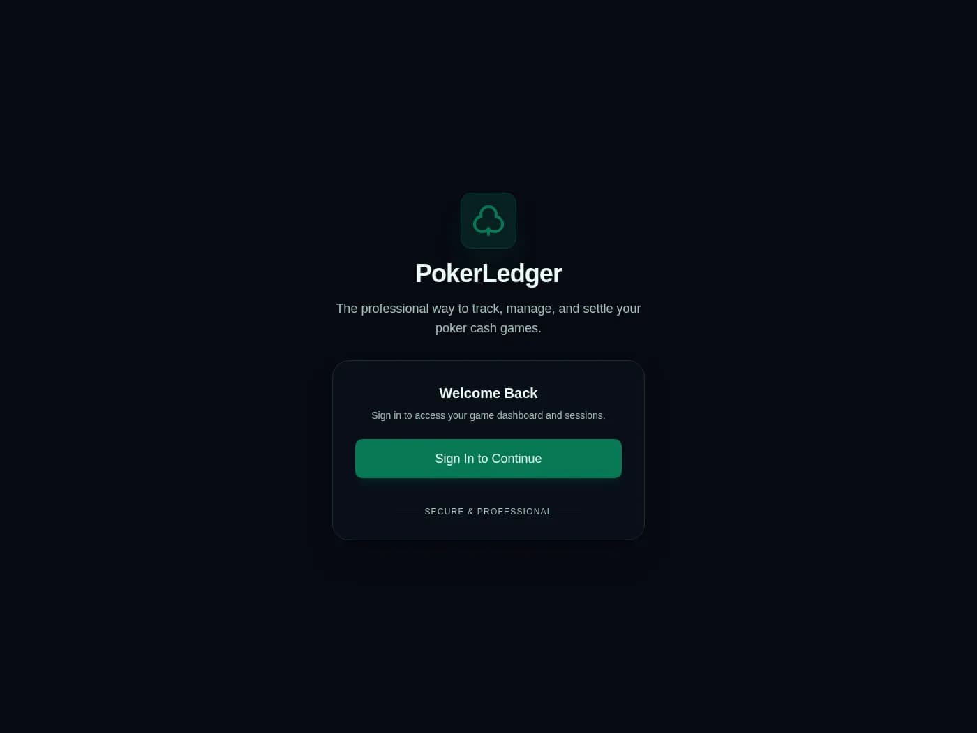 Poker Cash Game Ledger