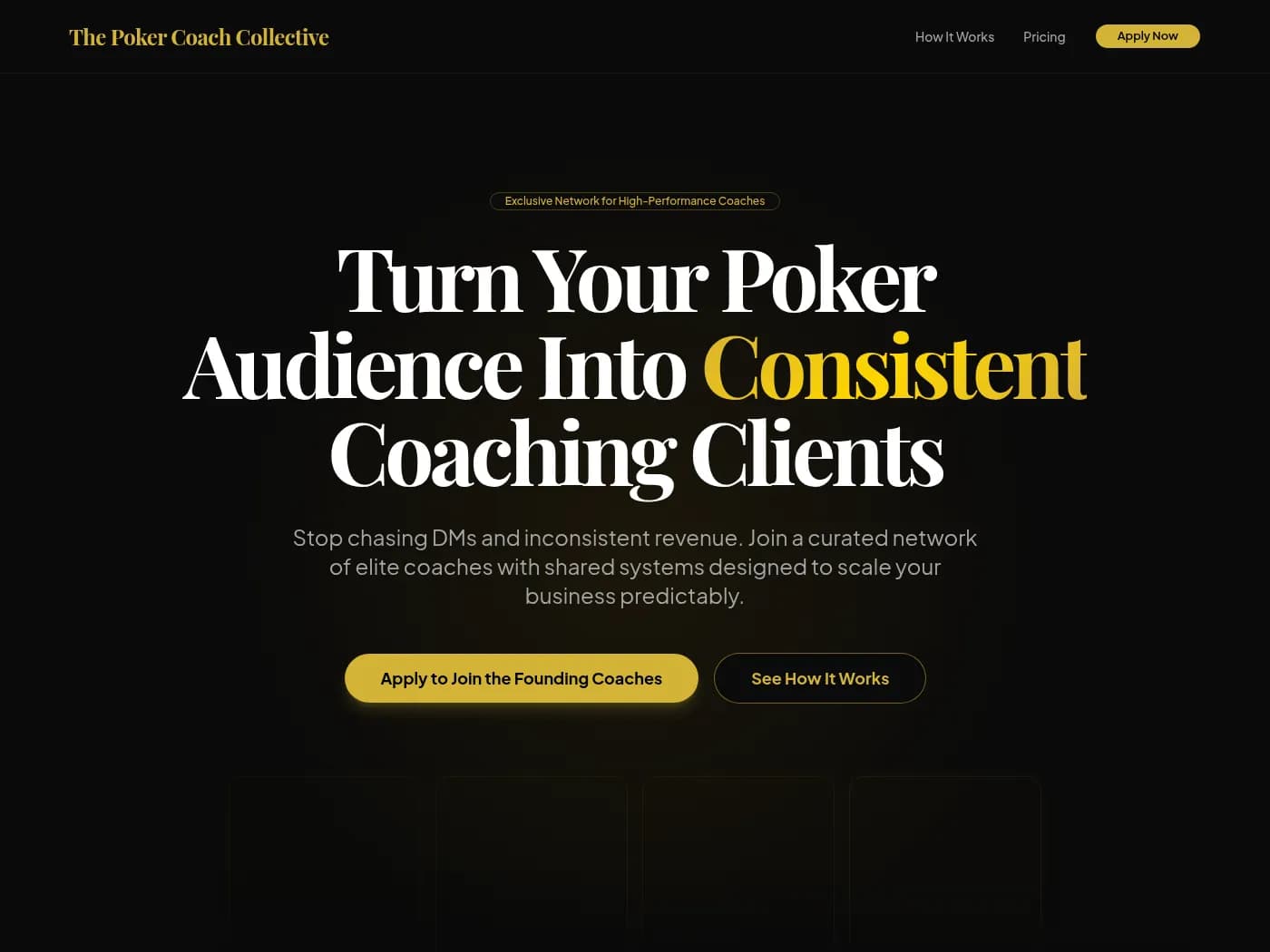Poker Coach Collective Landing