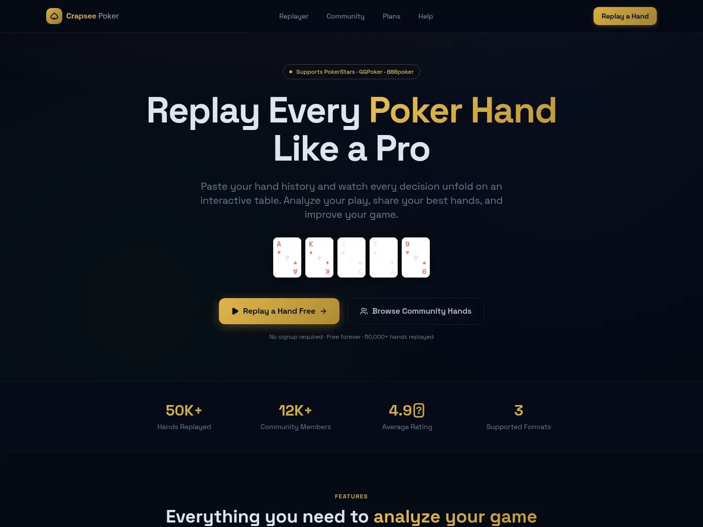 Crapsee Poker Replayer