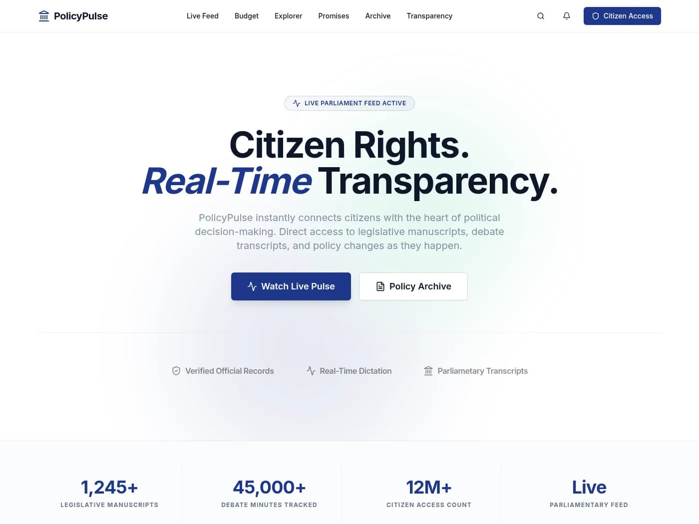PolicyPulse Landing Page