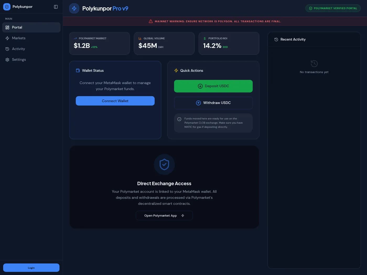 Polymarket Wallet Portal