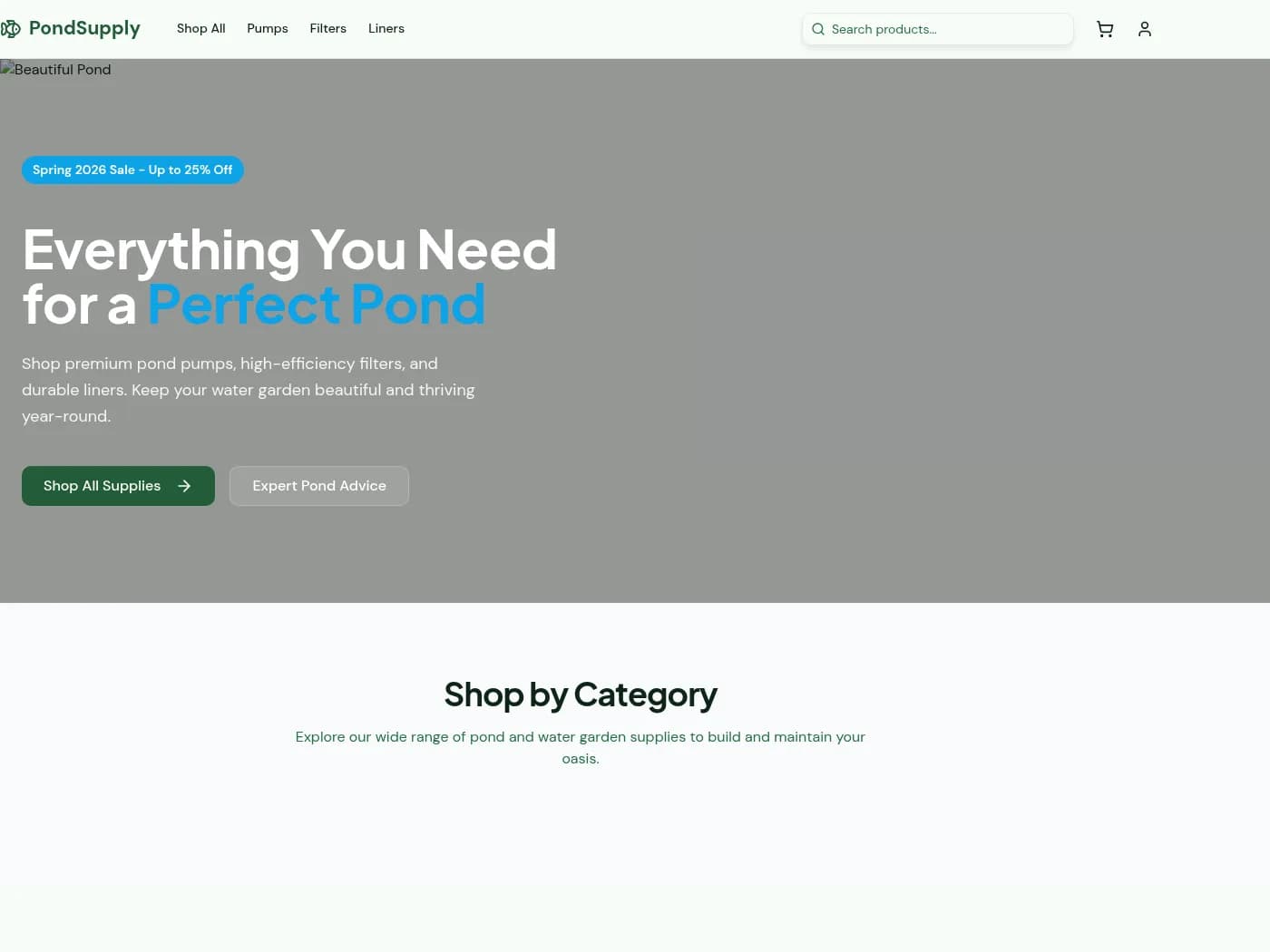 PondSupply Shop Experience