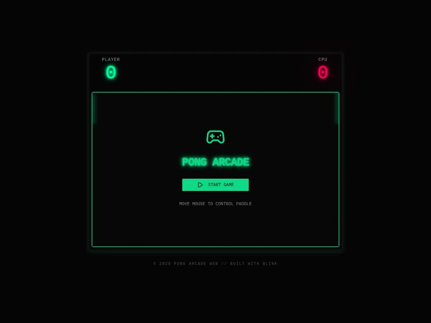 Pong Arcade Web