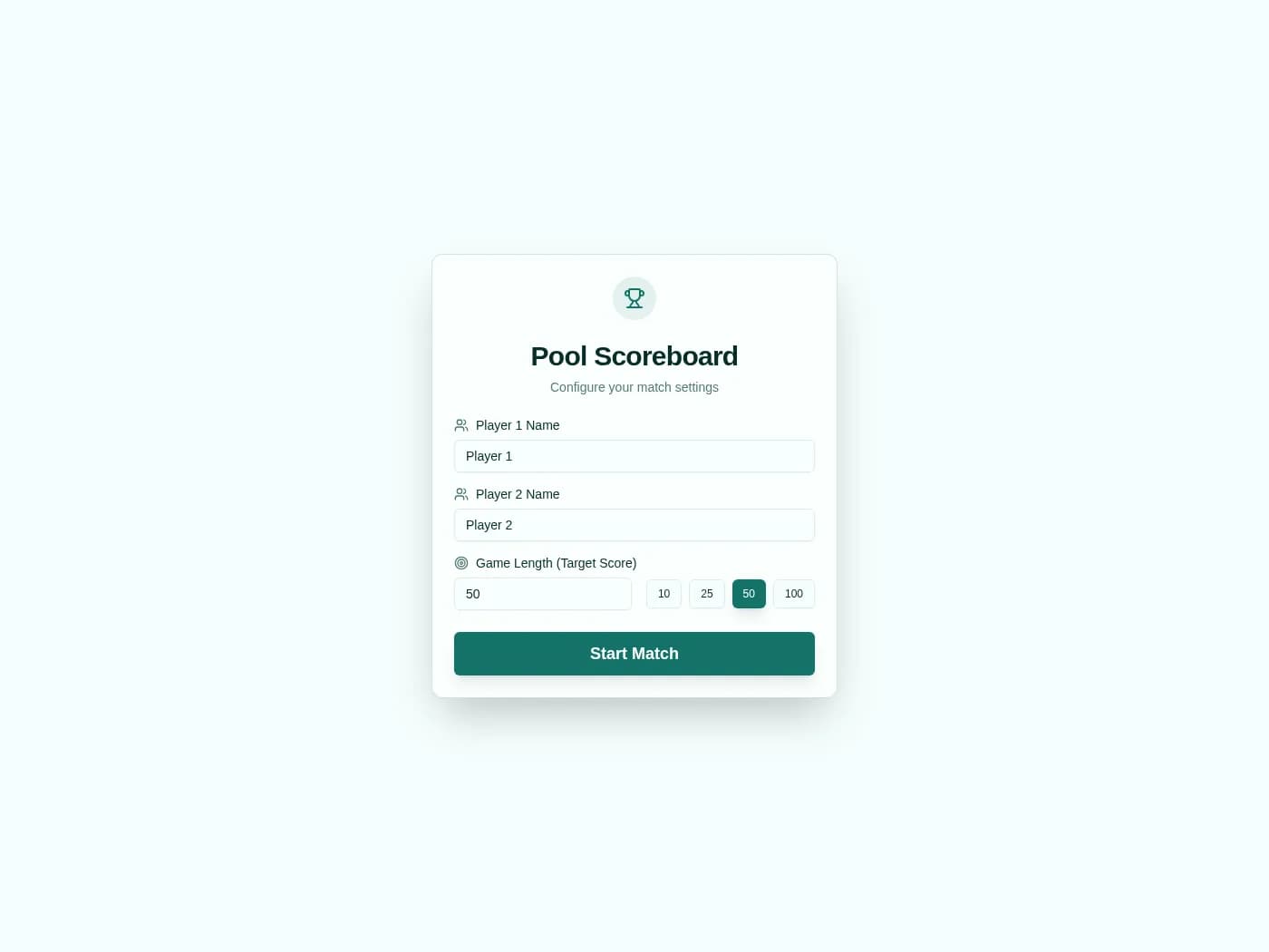 Pool Billiard Scoreboard