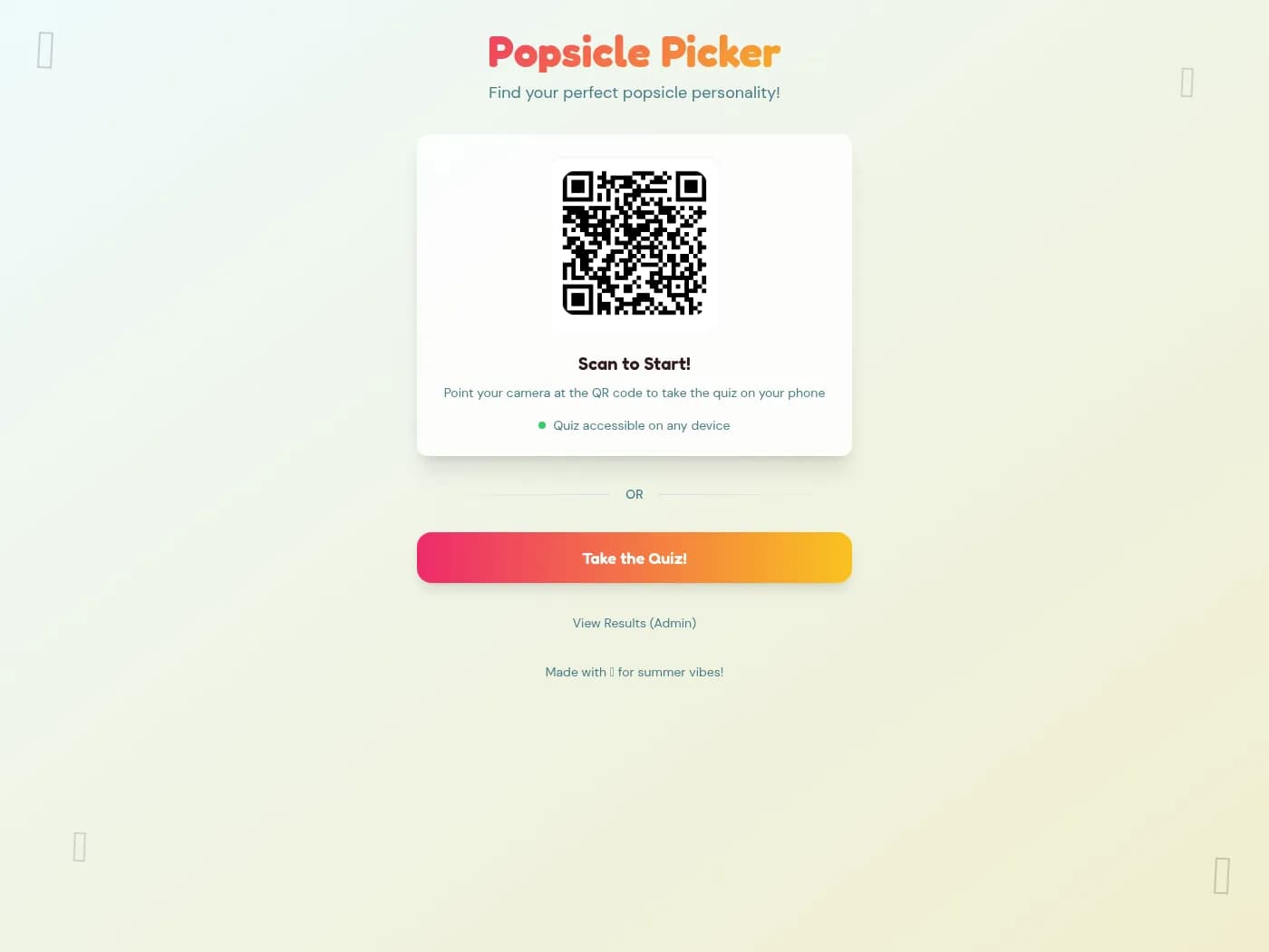Popsicle Picker QR