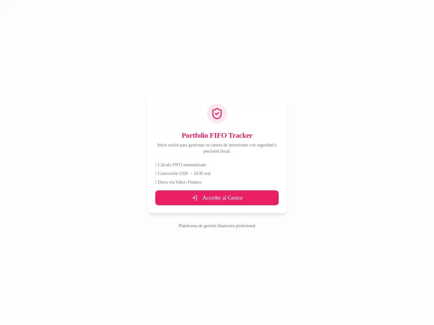 Portfolio FIFO Tracker