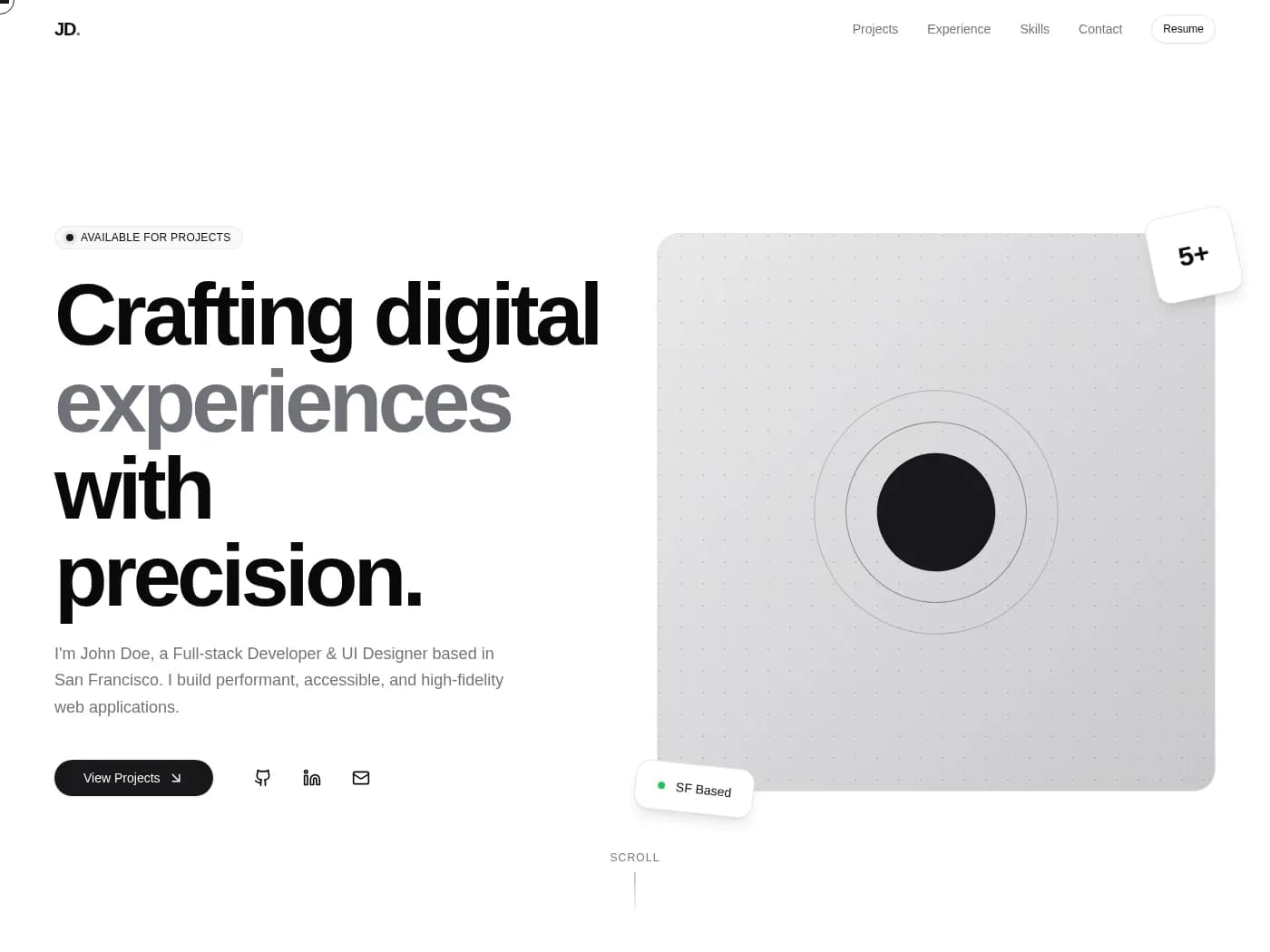Portfolio UI Landing