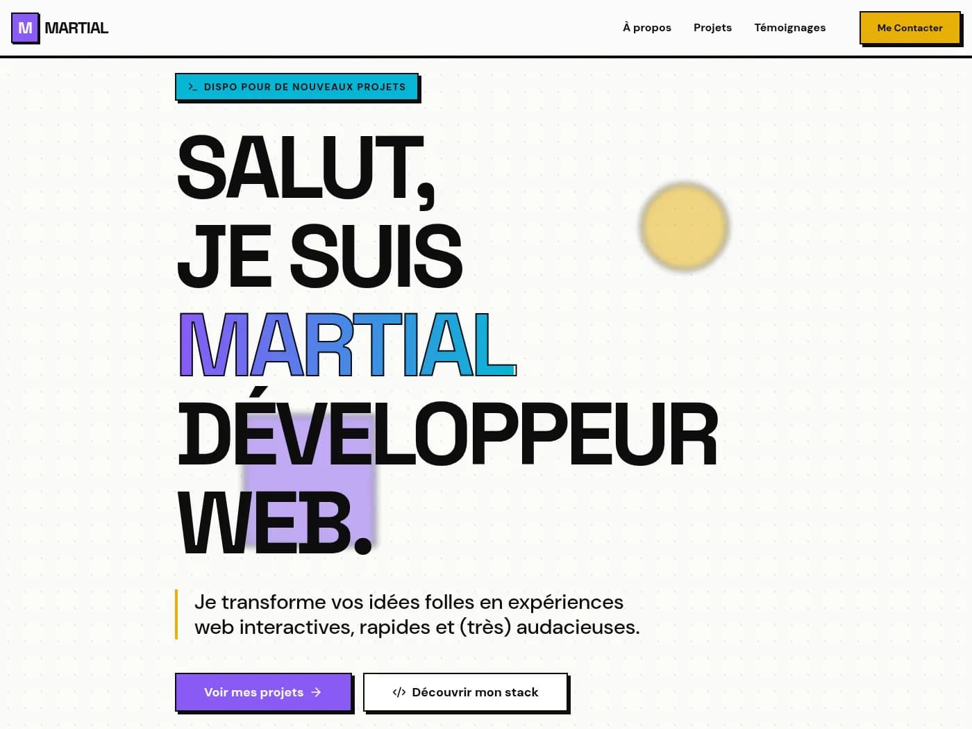 Portfolio à Mon Nom