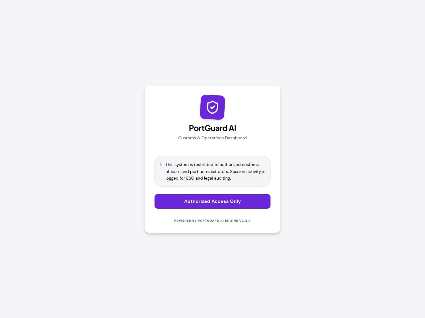 PortGuard AI Dashboard