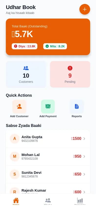 POS Udhar Book