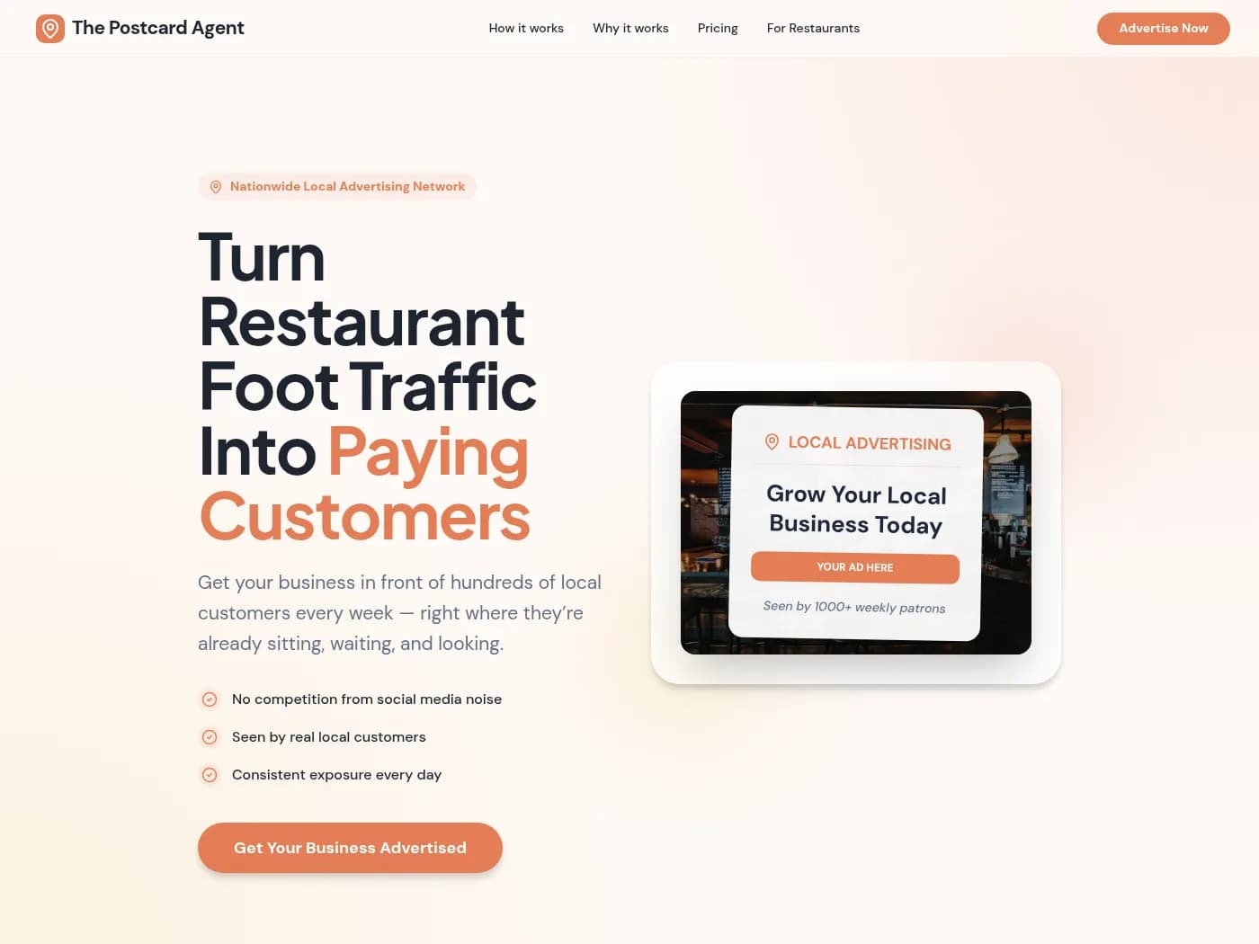 Postcard Agent Landing Page