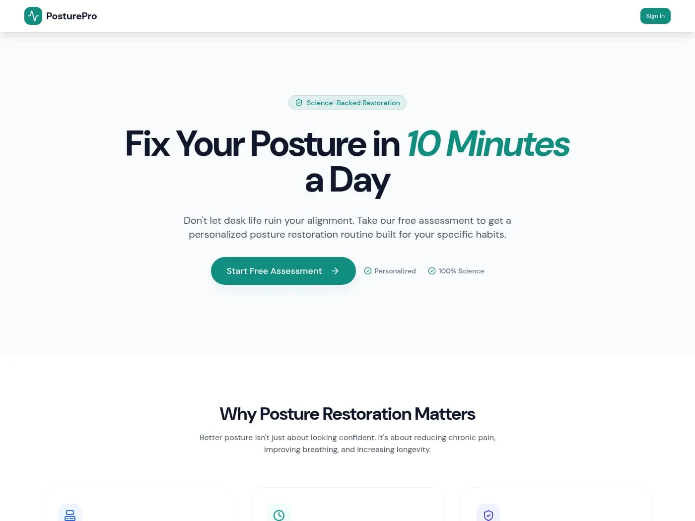 Posture Pro Landing