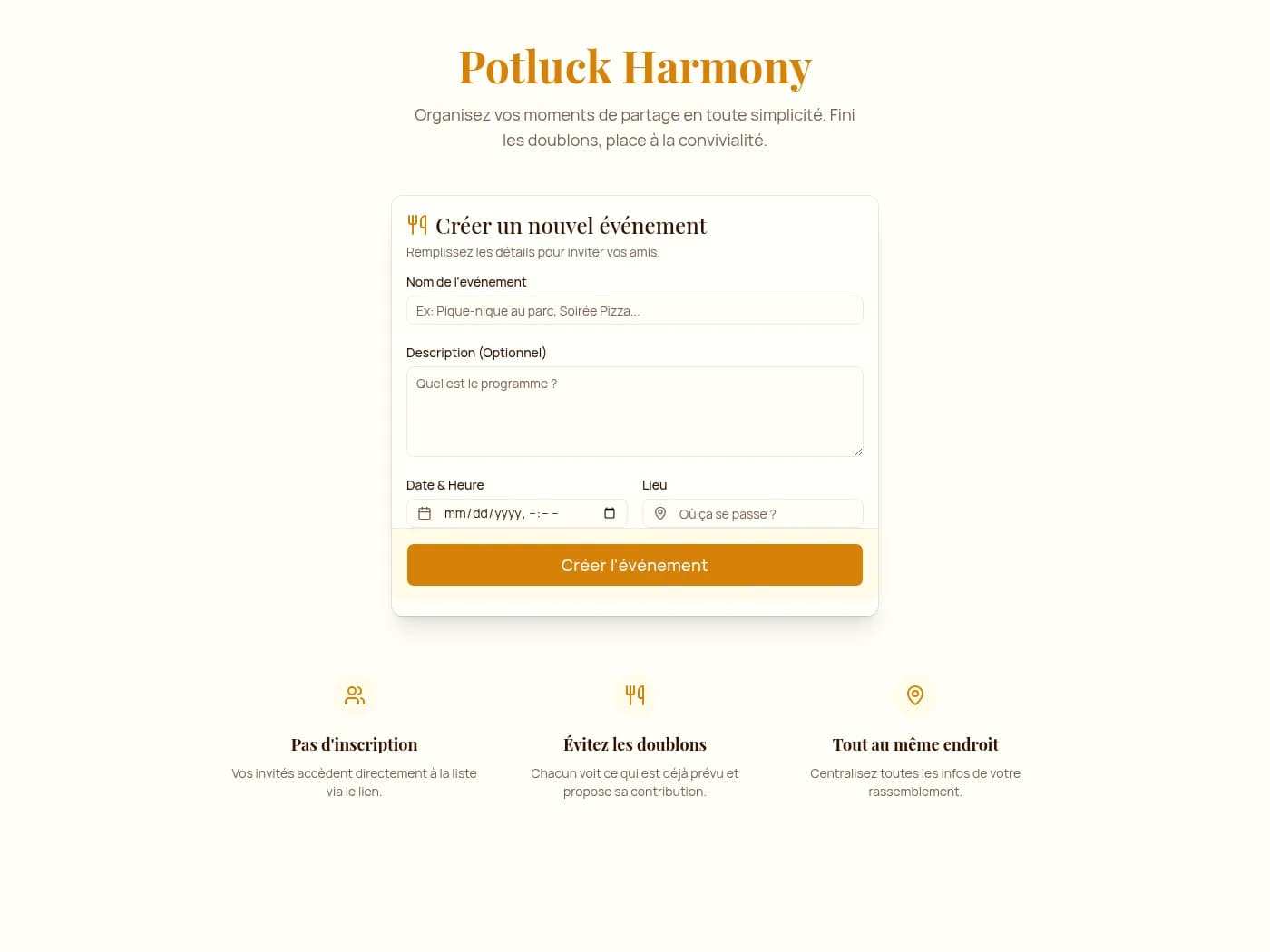 Potluck Organizer