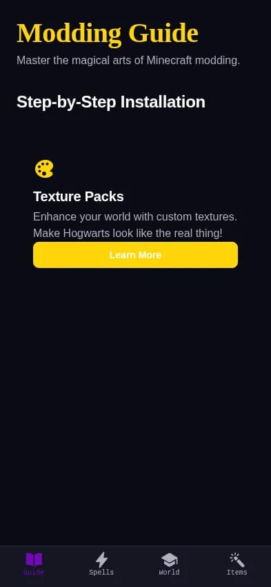 Wizarding World Mod Guide
