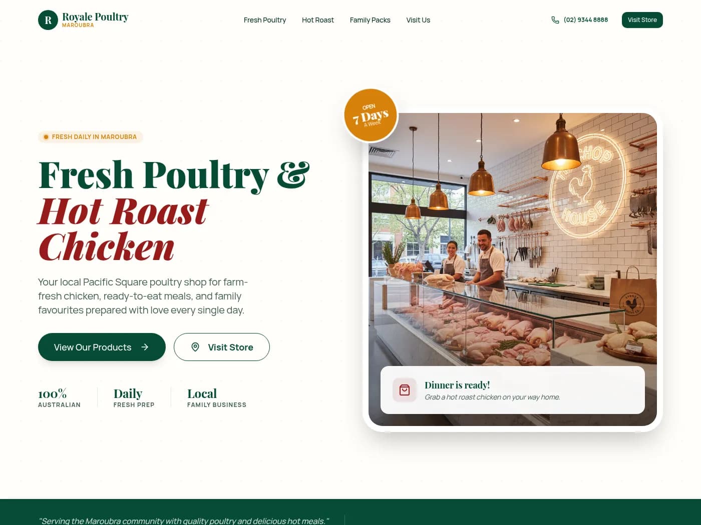 Royale Poultry Landing Page