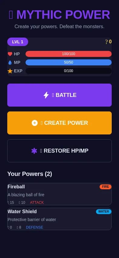 Mythic Power Battle