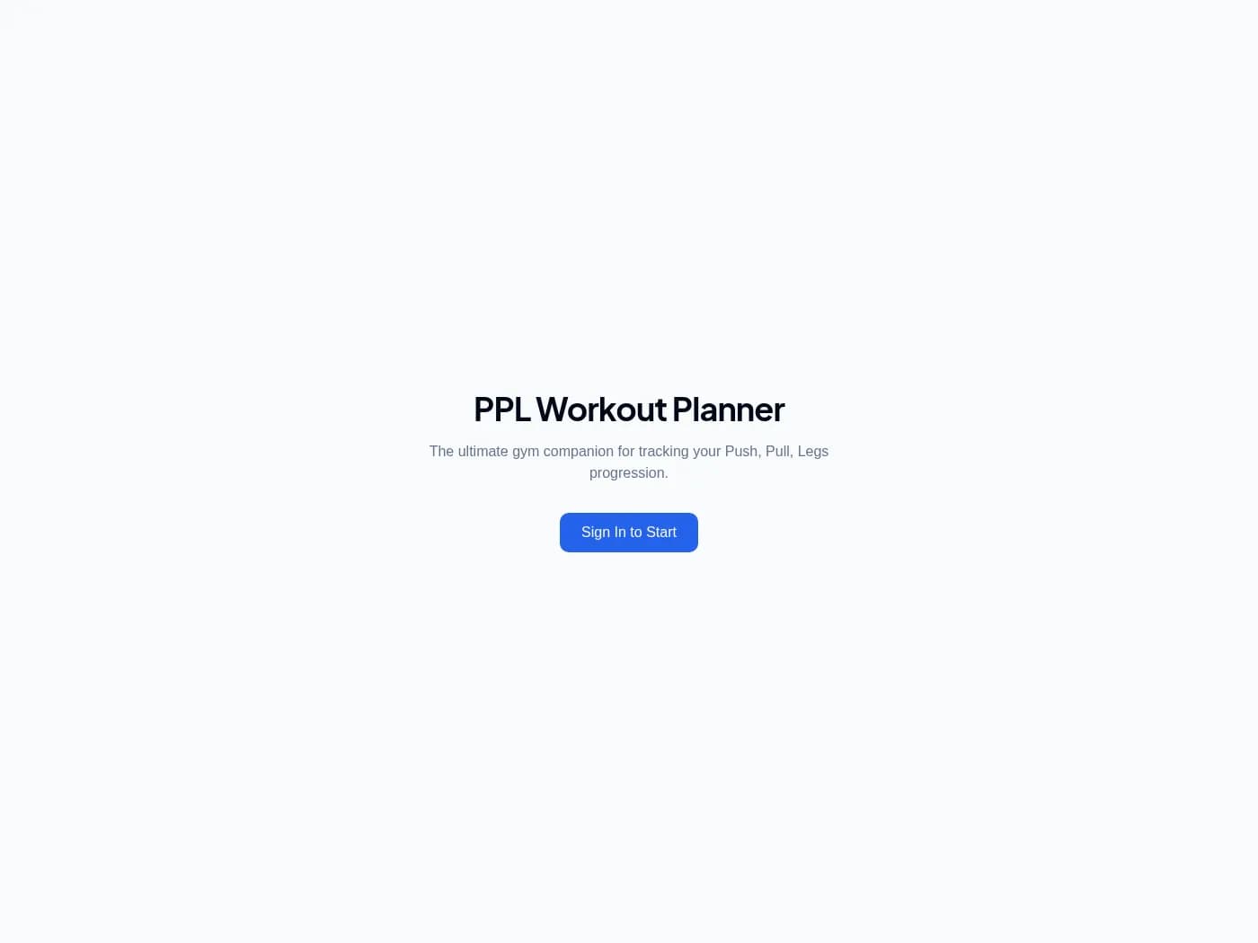PPL Workout Planner