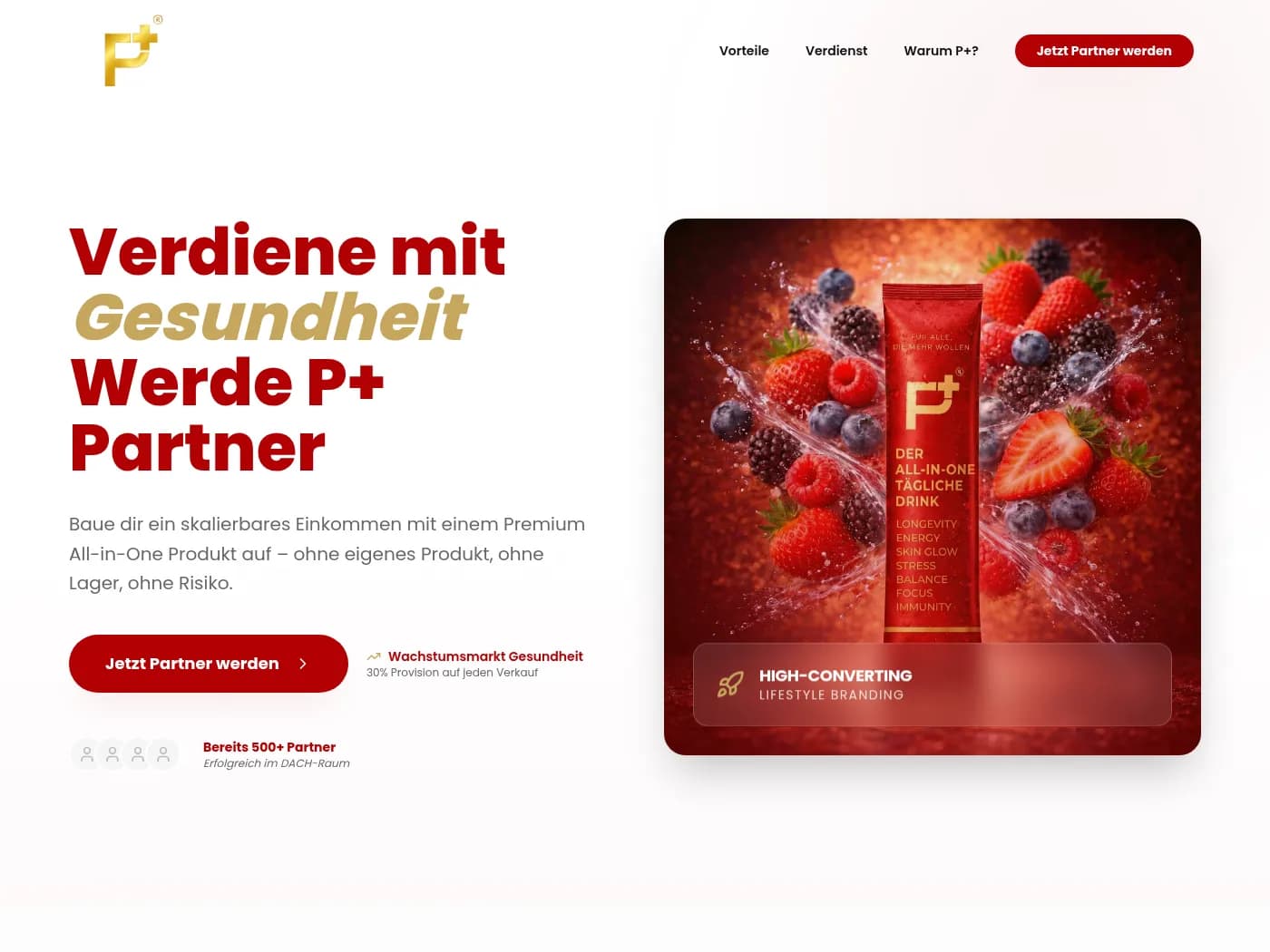 P+ Landingpage