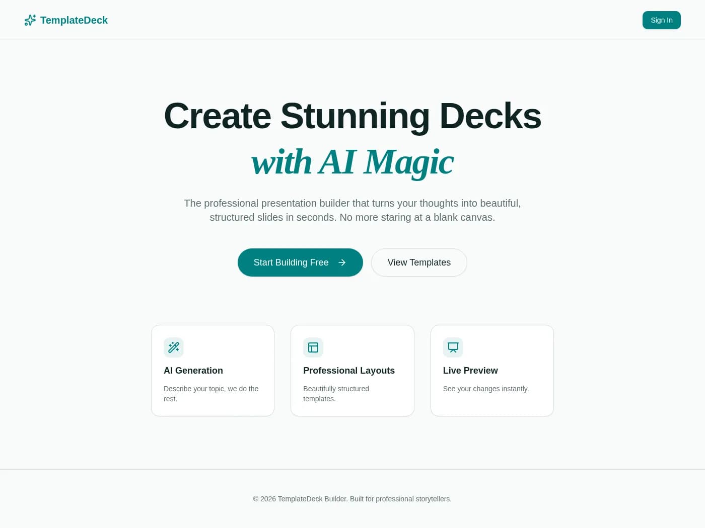 TemplateDeck Builder