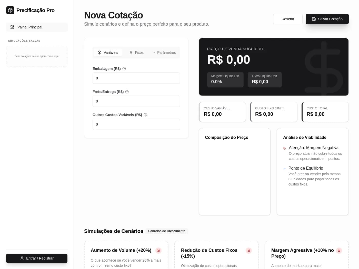 Precificação Pro Site