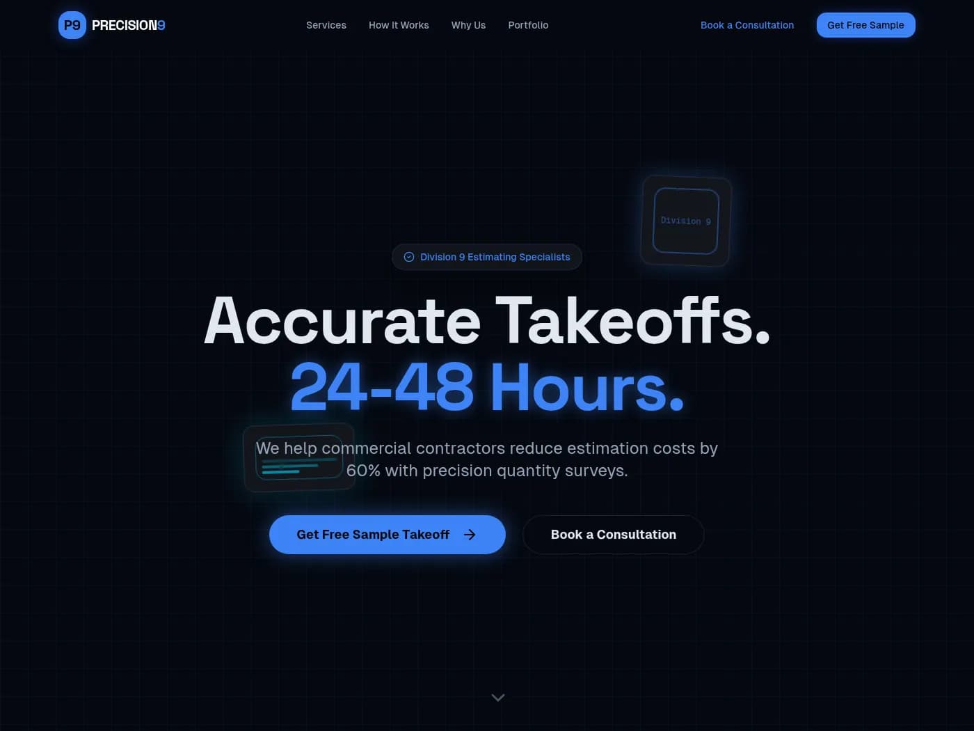 Precision9 Estimators Website