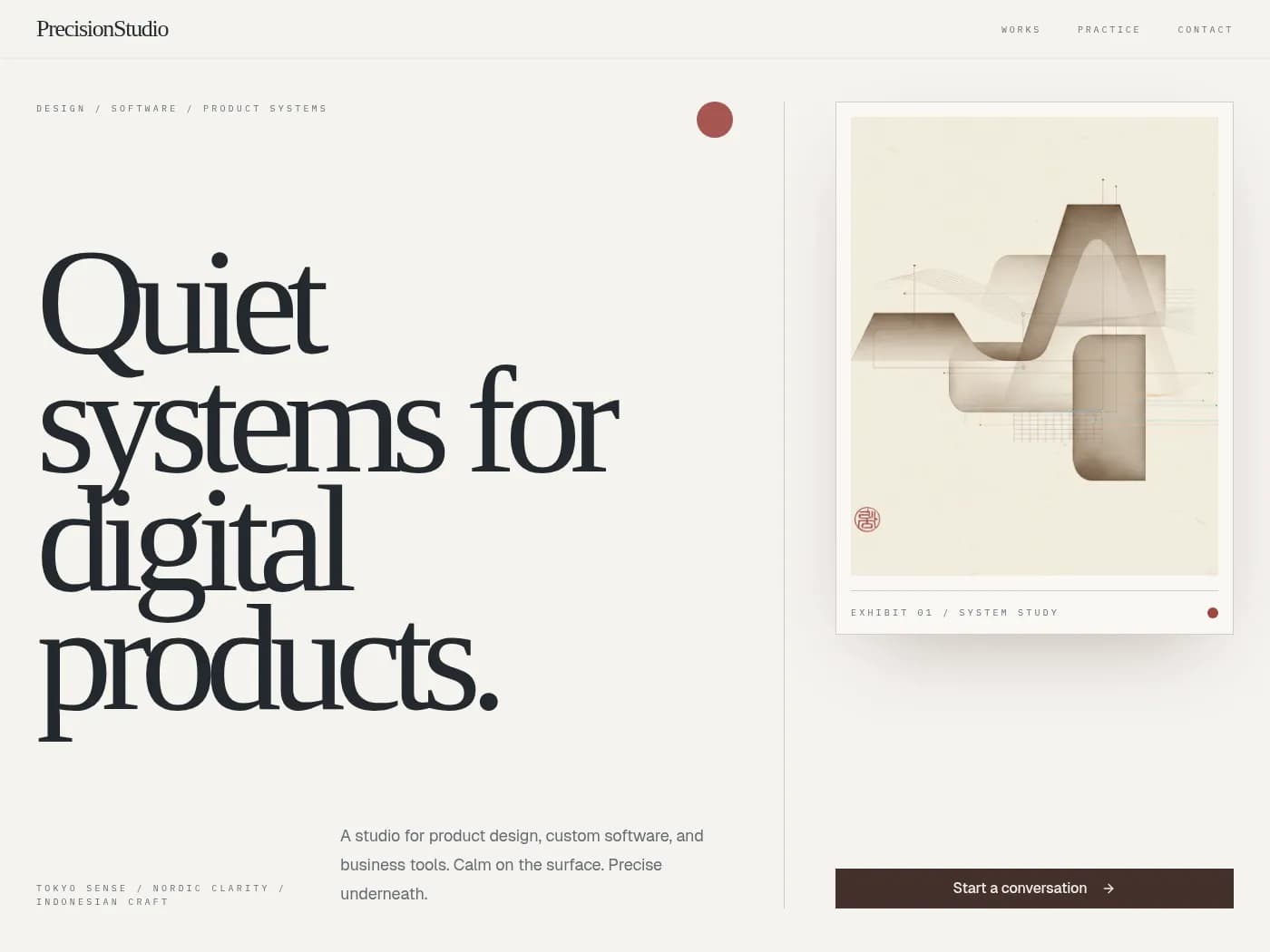 PrecisionStudio Landing Page