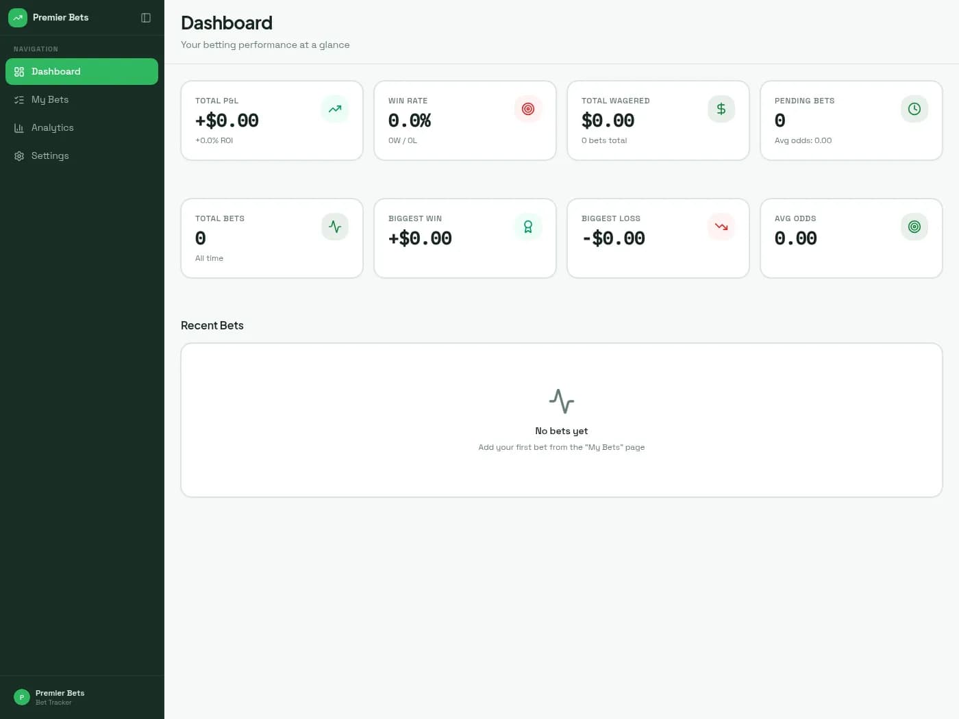 Premier Bet Tracker