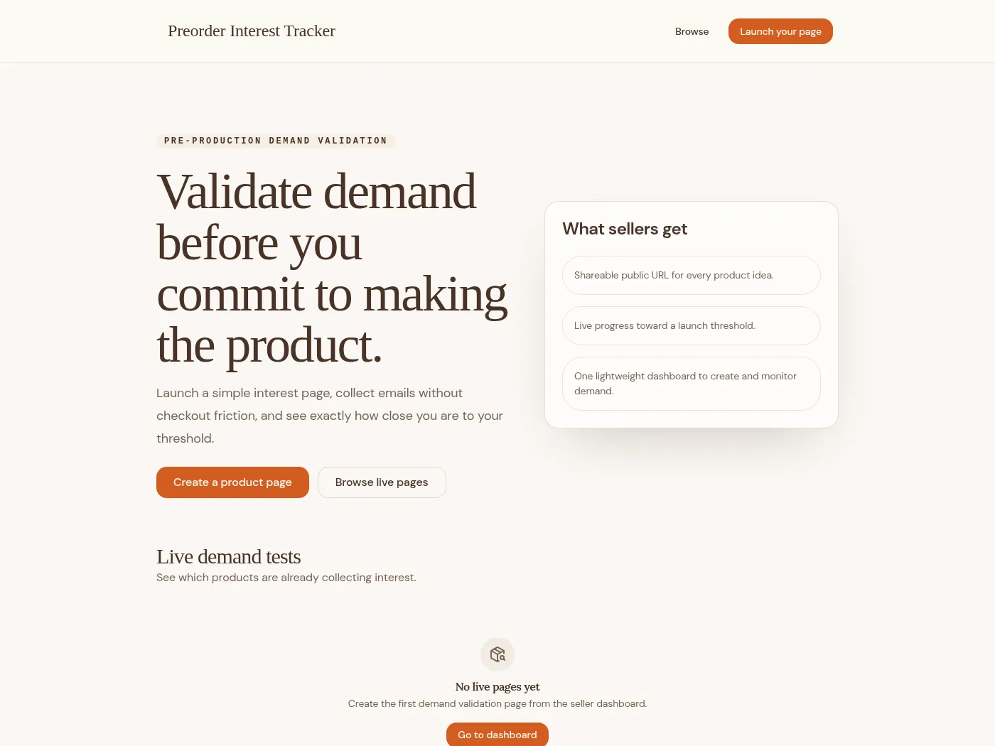 Preorder Interest Tracker