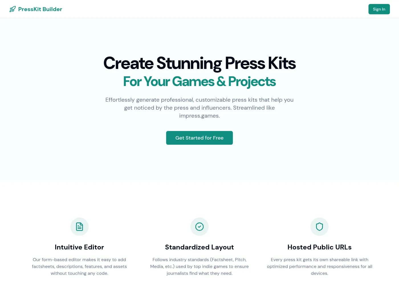 PressKit Builder