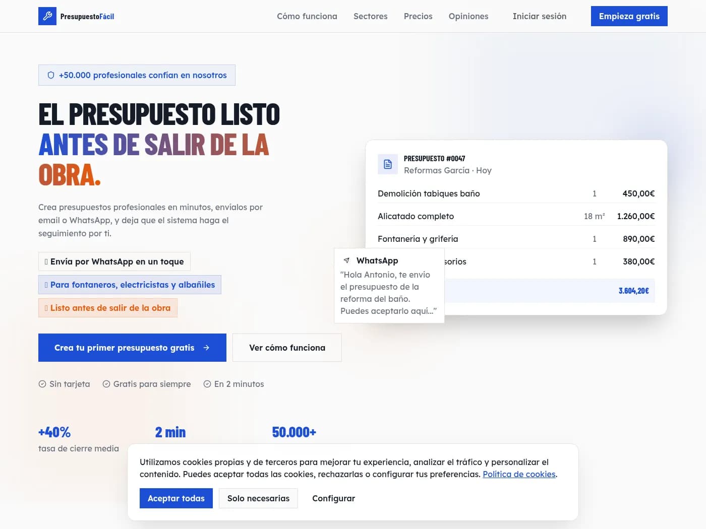 PresupuestoFácil App