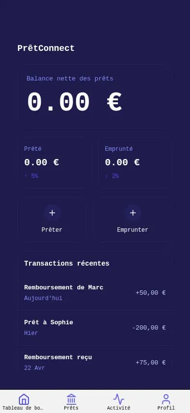 PrêtConnect Mobile
