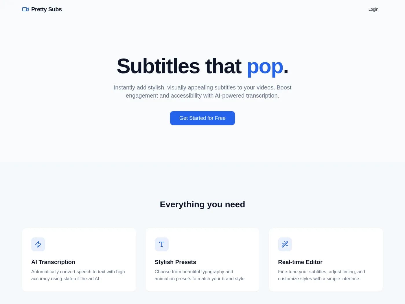Pretty Subtitles Generator