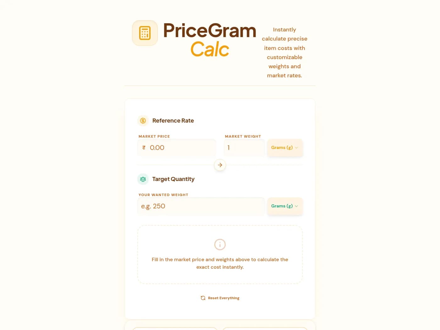 PriceGram Calculator