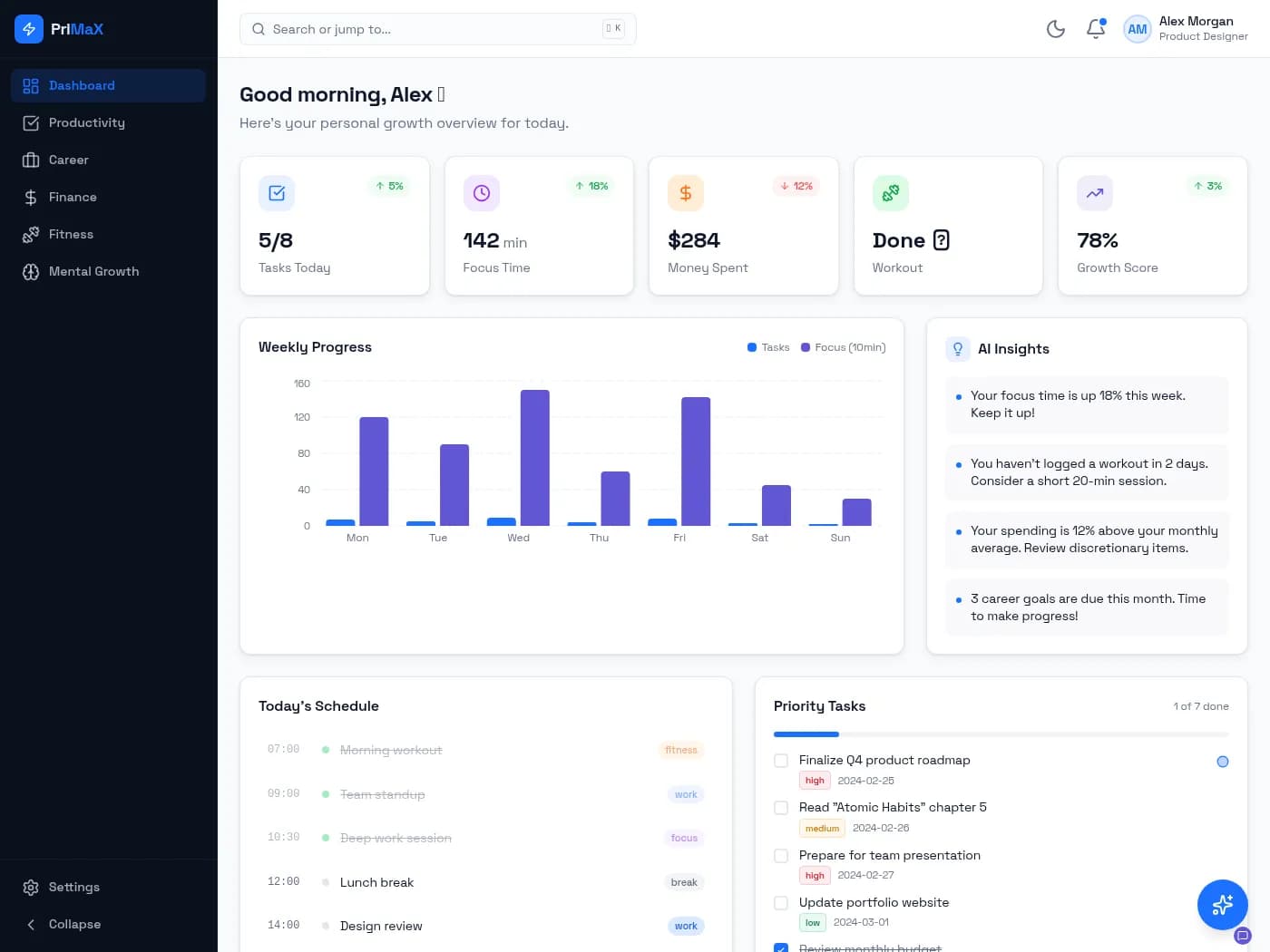 PriMaX Personal Growth Suite