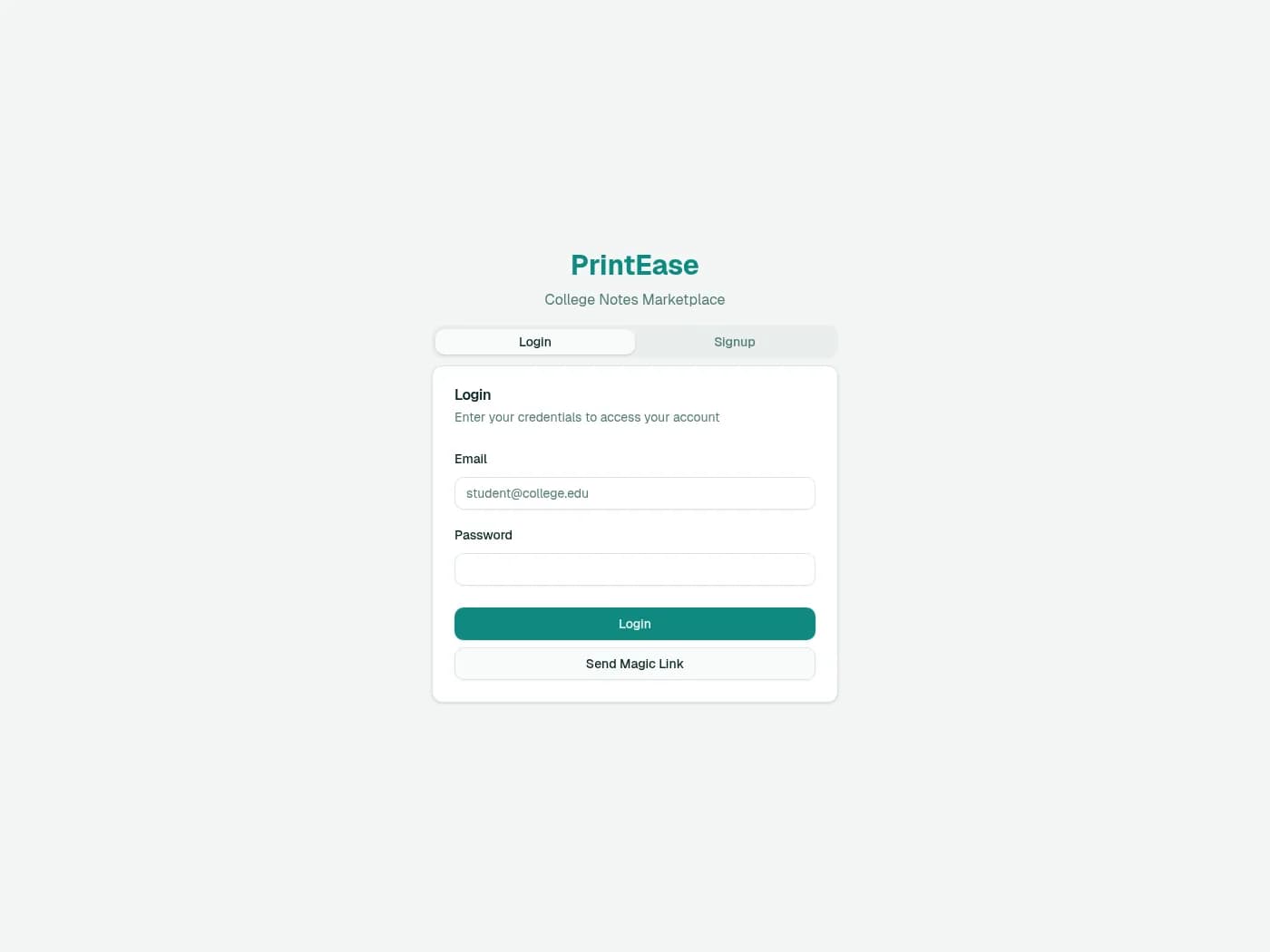 PrintEase Student Portal