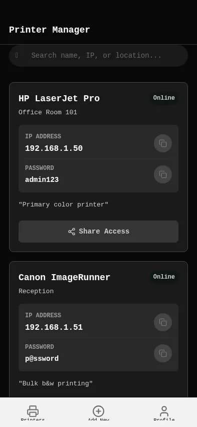 Printer Access Manager