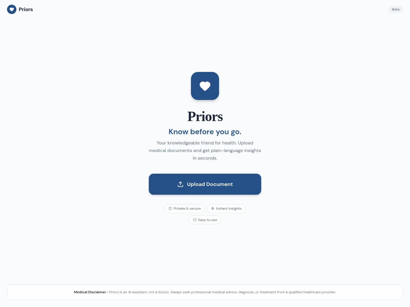 Priors Health Companion