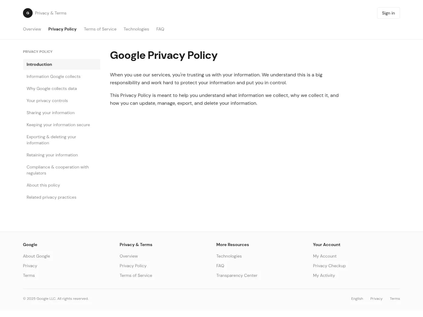 Privacy Policy Clone