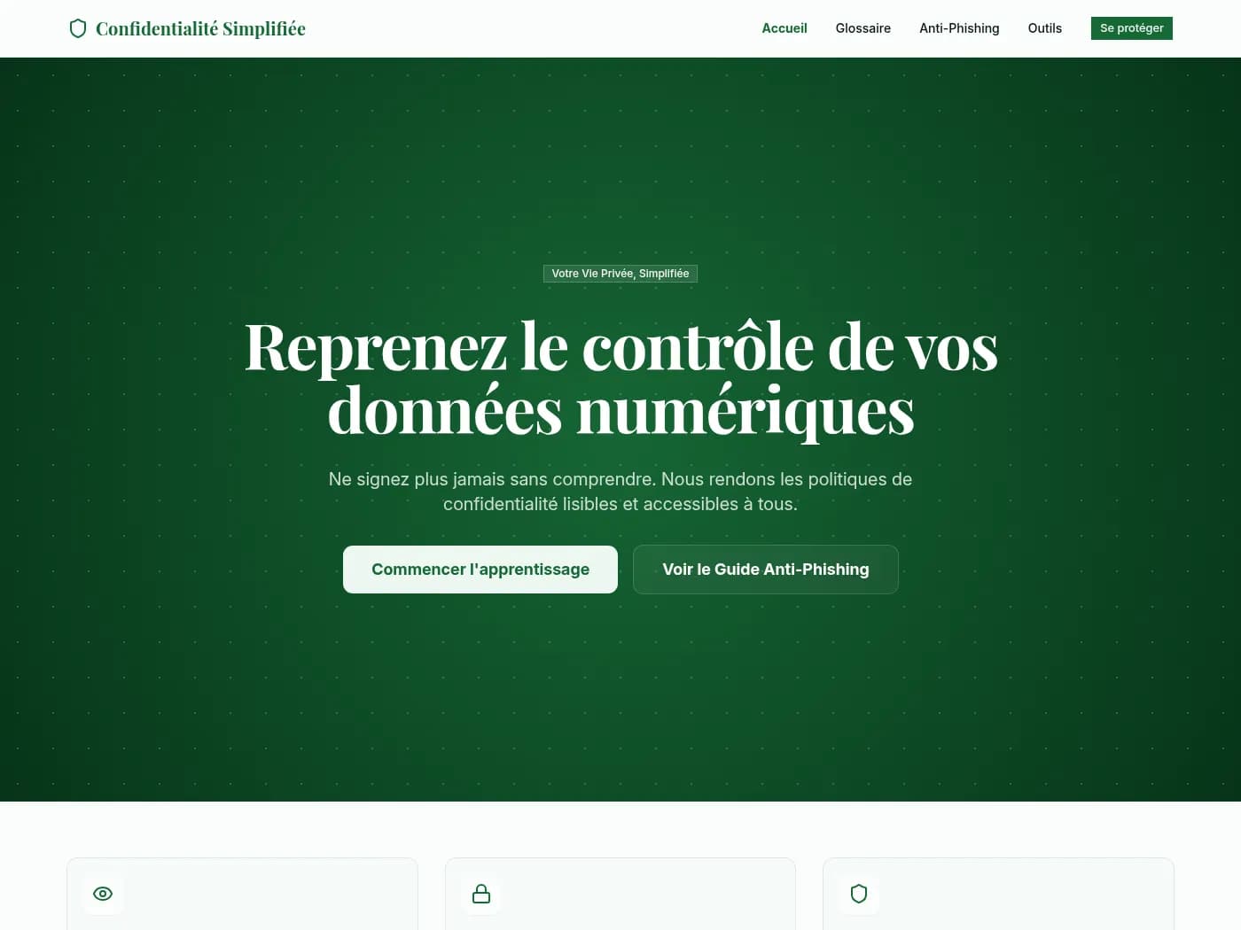 Confidentialité Simplifiée