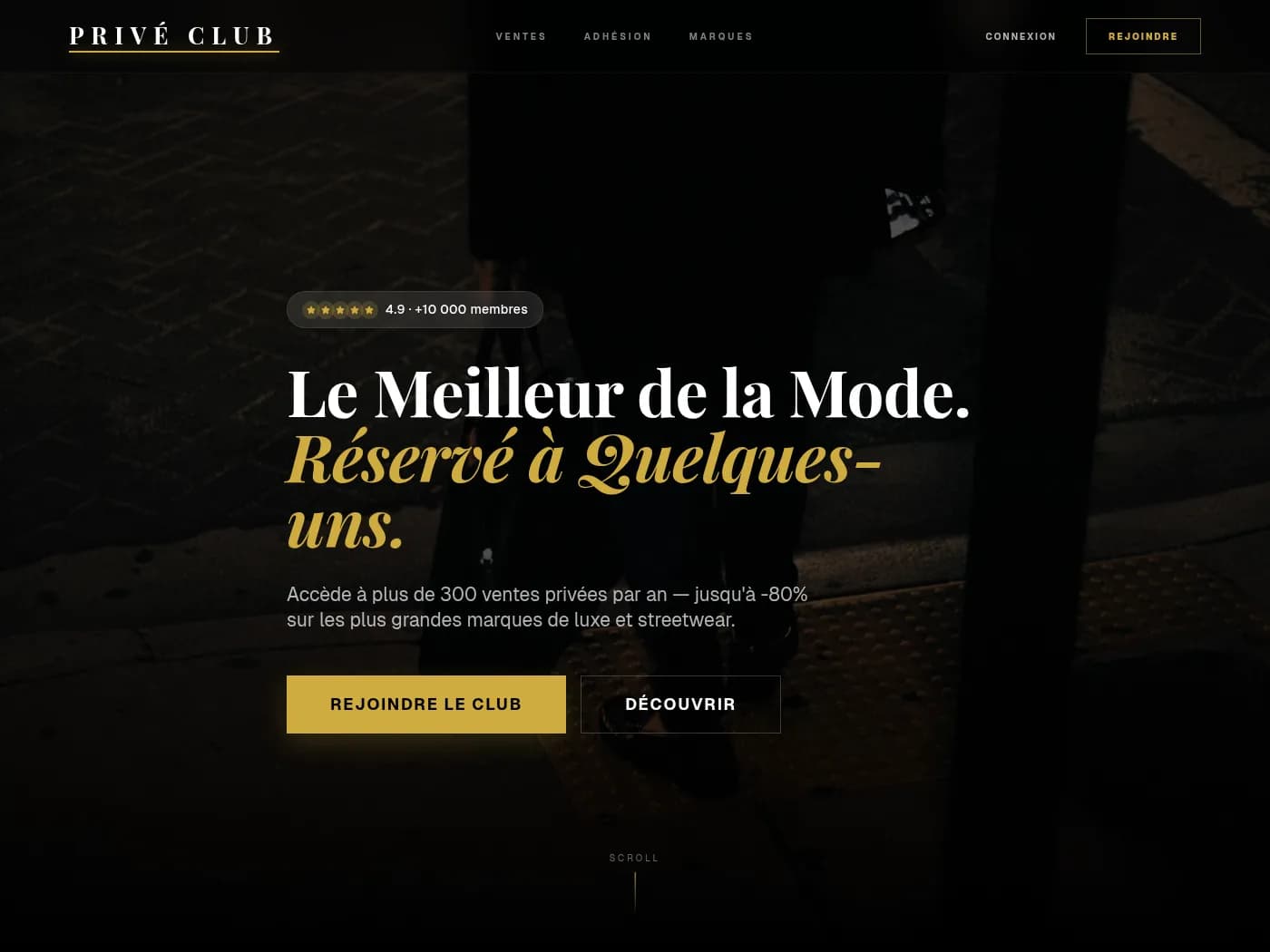 Privé Club Landing